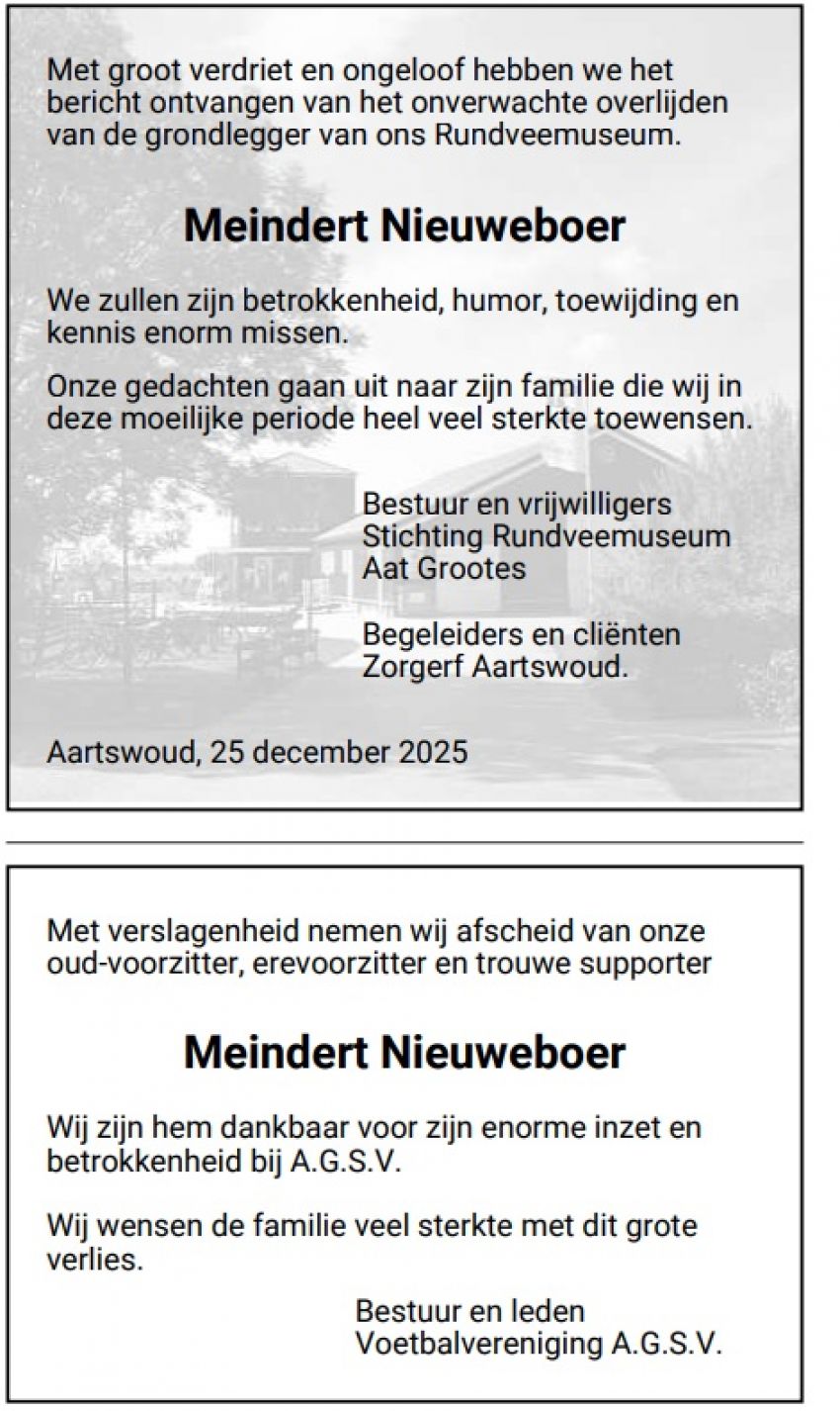 Meindert Nieuweboer is overleden