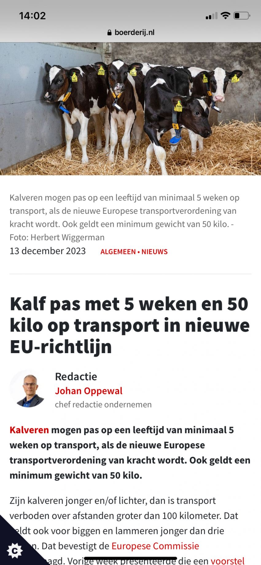 Vee & Logistiek Nederland niet blij met transportvoorstel EU