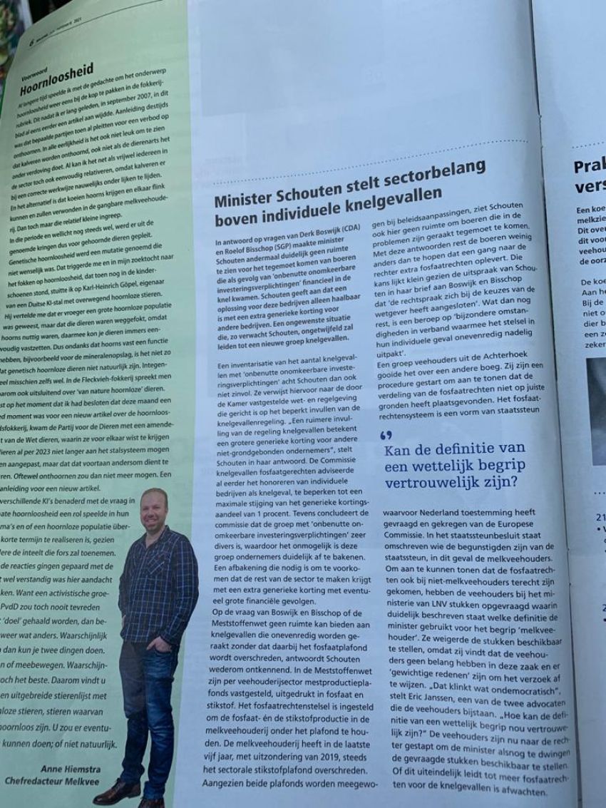 'LNV zet mestmarkt klem en saneert veehouderij' - Interview Johan Mostert