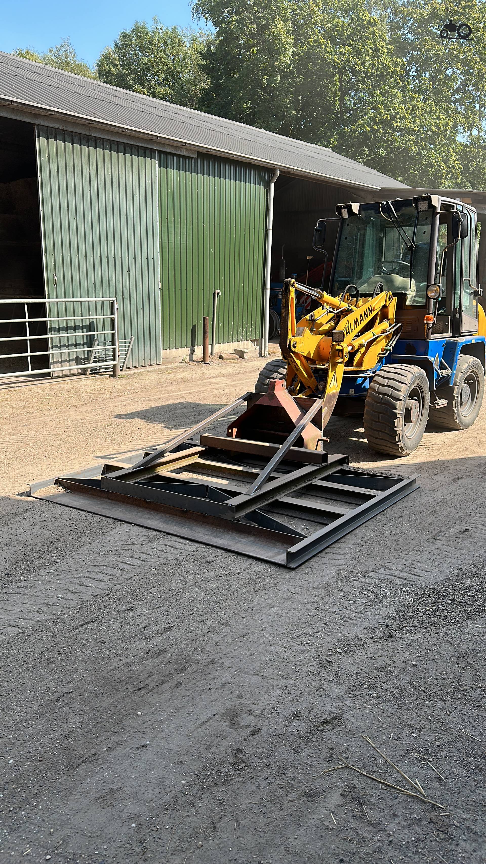 Even schuifraam aan shovel gemaakt